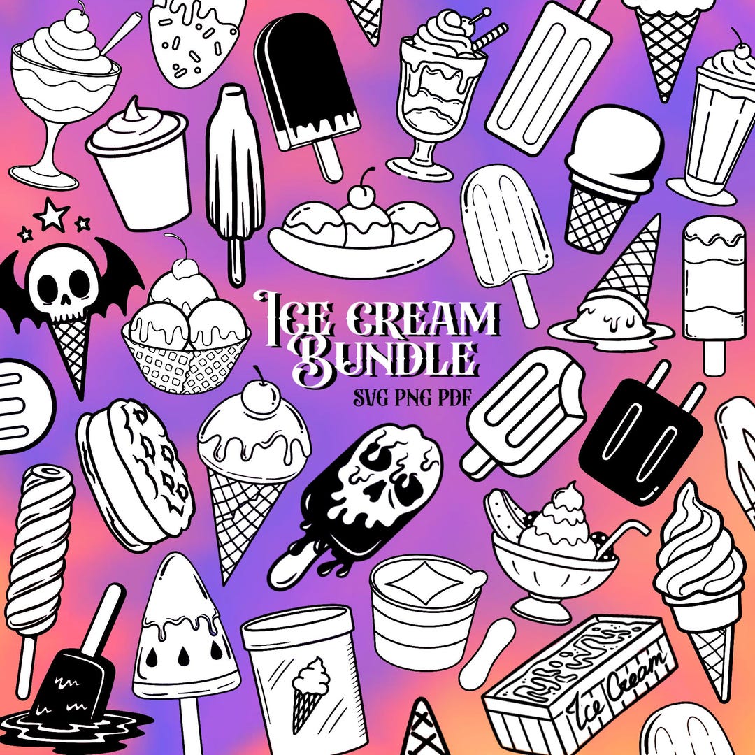 Ice Cream SVG Bundle, Popsicle SVG Bundle, Dessert SVG Bundle, Ice ...