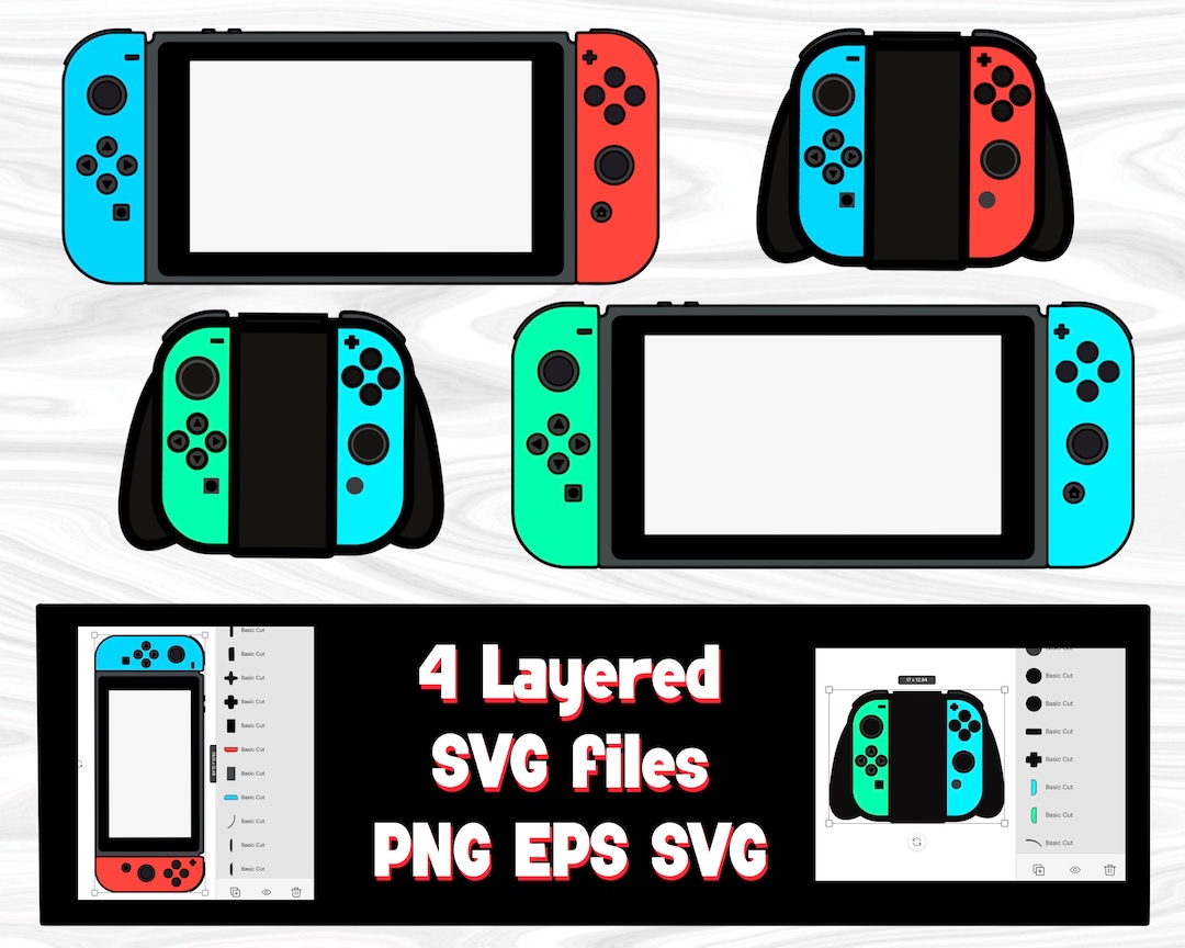Video Game Console, Video Game Controller, Switch SVG, Layered SVG ...