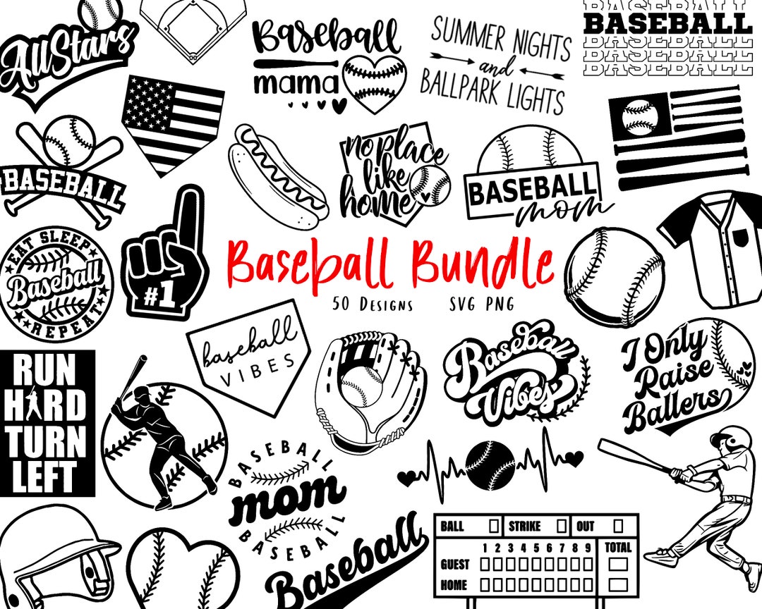 Baseball Svg Bundle Sports Svg Svg Files For Cricut Png Svg Bundles
