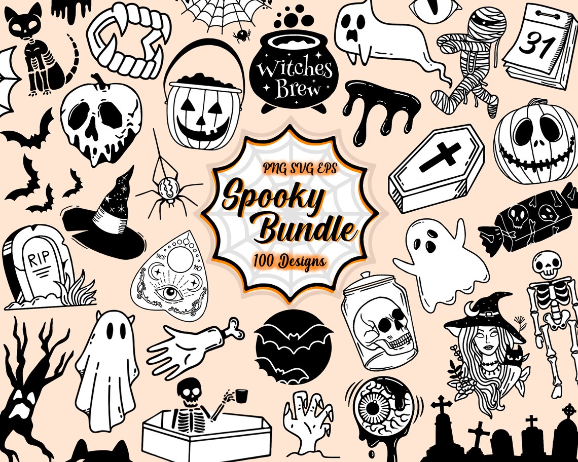 Spooky Vibes SVG Bundle Halloween Svg Spooky Svg Files for - Etsy