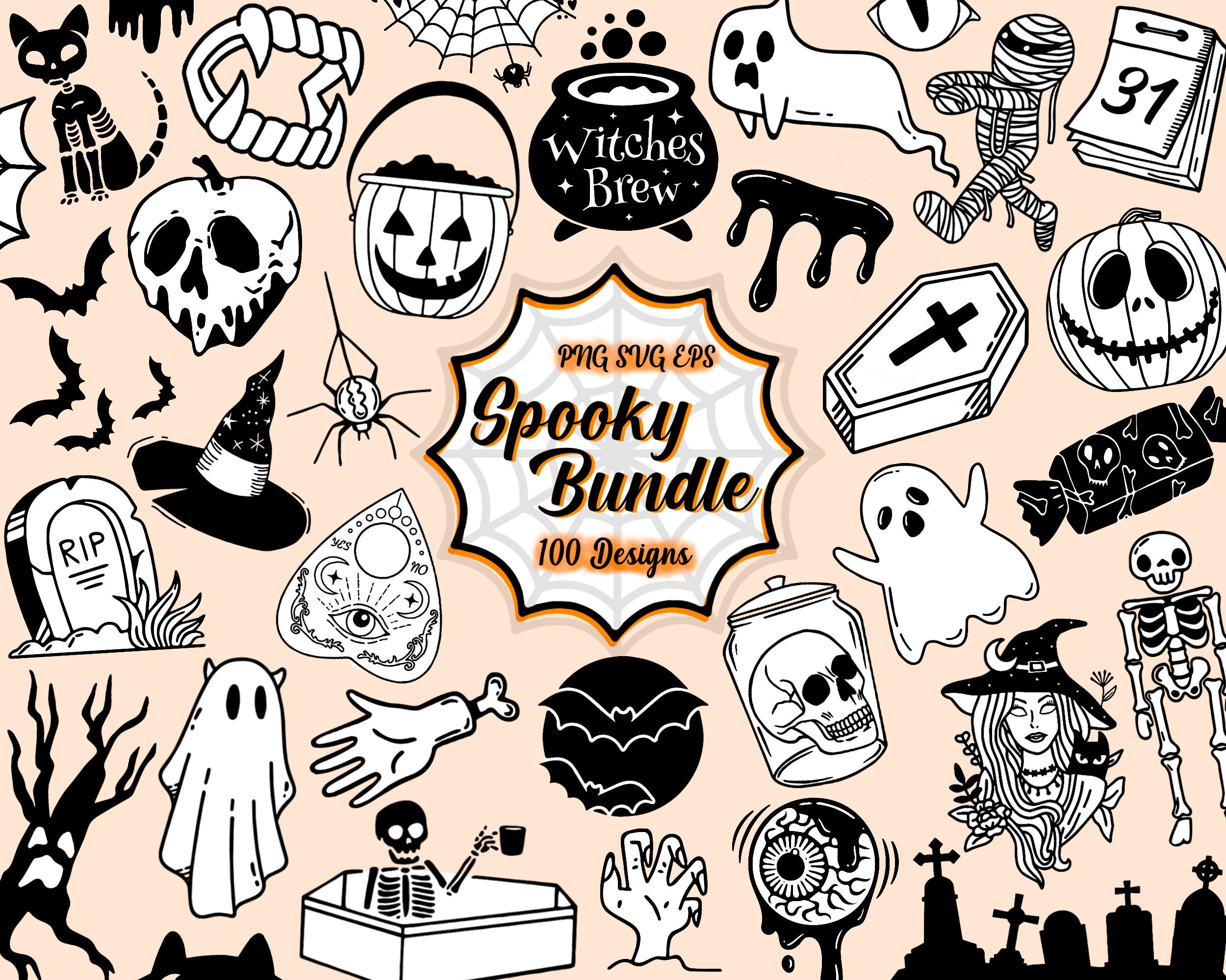 Spooky Vibes SVG Bundle Halloween Svg Spooky Svg Files for - Etsy