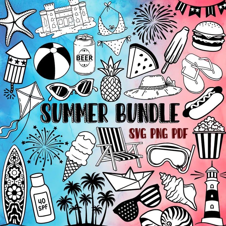 Summer Fourth of July SVG Bundle, Summer Clipart, Fourth of July ...