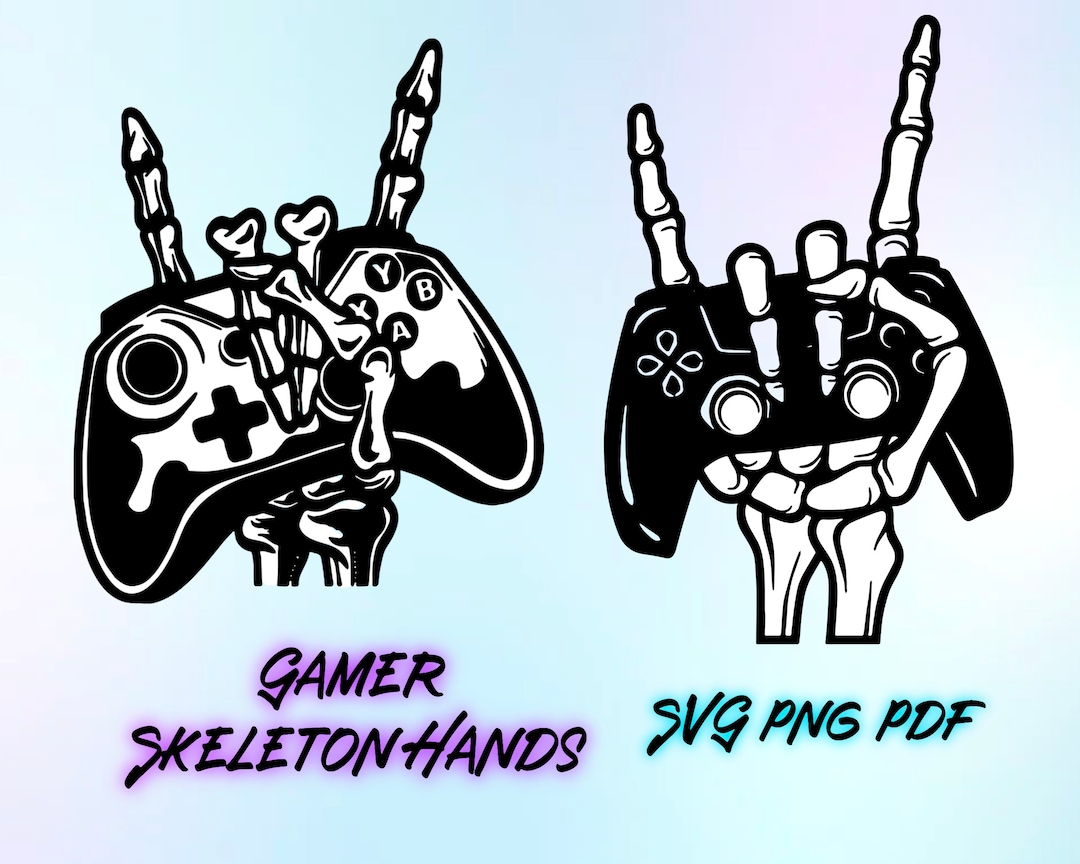 Gamer Skeleton Hands SVG, Png, Skeleton Png, Video Game Svg, Gaming Svg ...