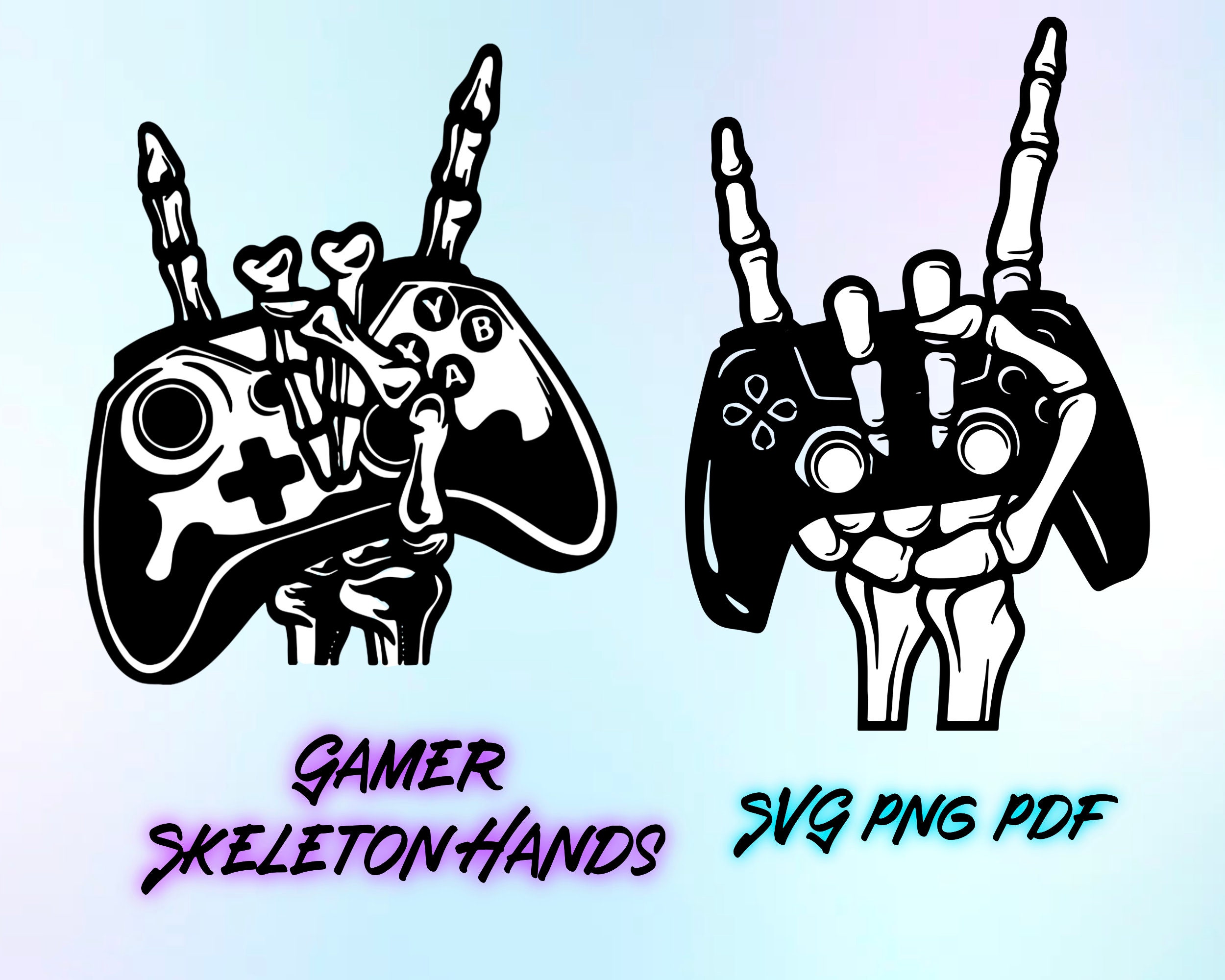 Gamer Skelett Hände SVG, png, Skelett png, Videospiel svg, Gamer SVG ...