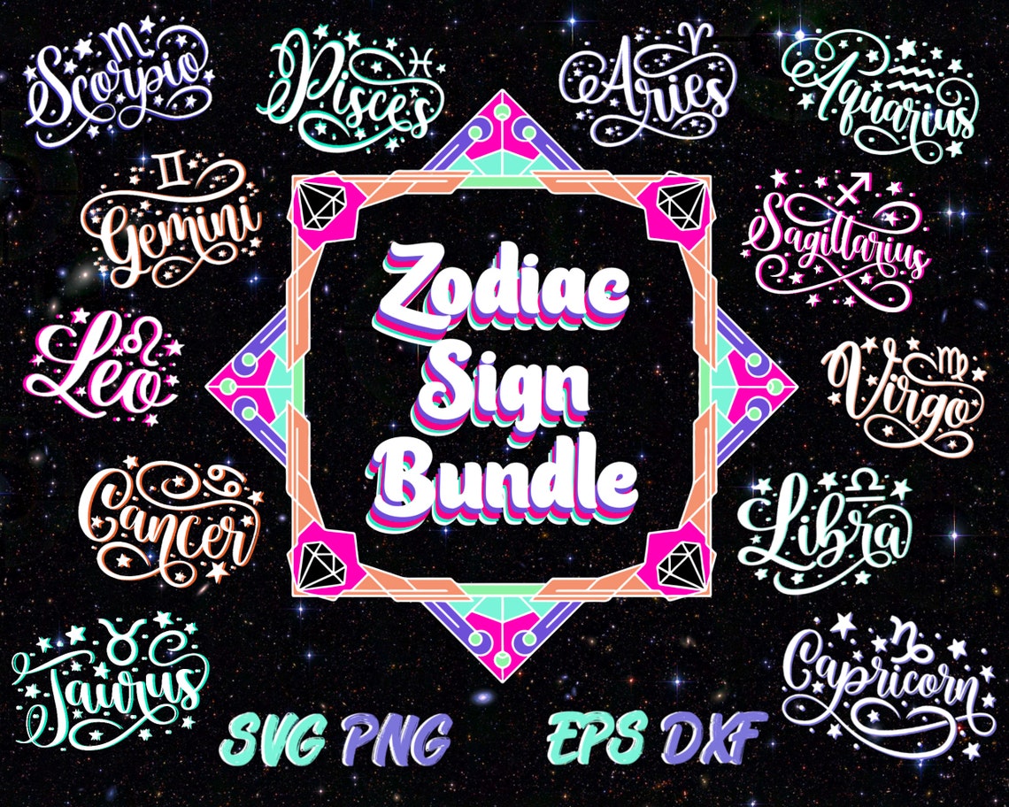 Zodiac SVG Bundle Astrology Svg Celestial Svg Horoscope - Etsy