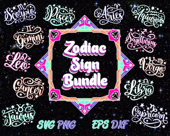 Zodiac SVG Bundle Astrology Svg Celestial Svg Horoscope - Etsy