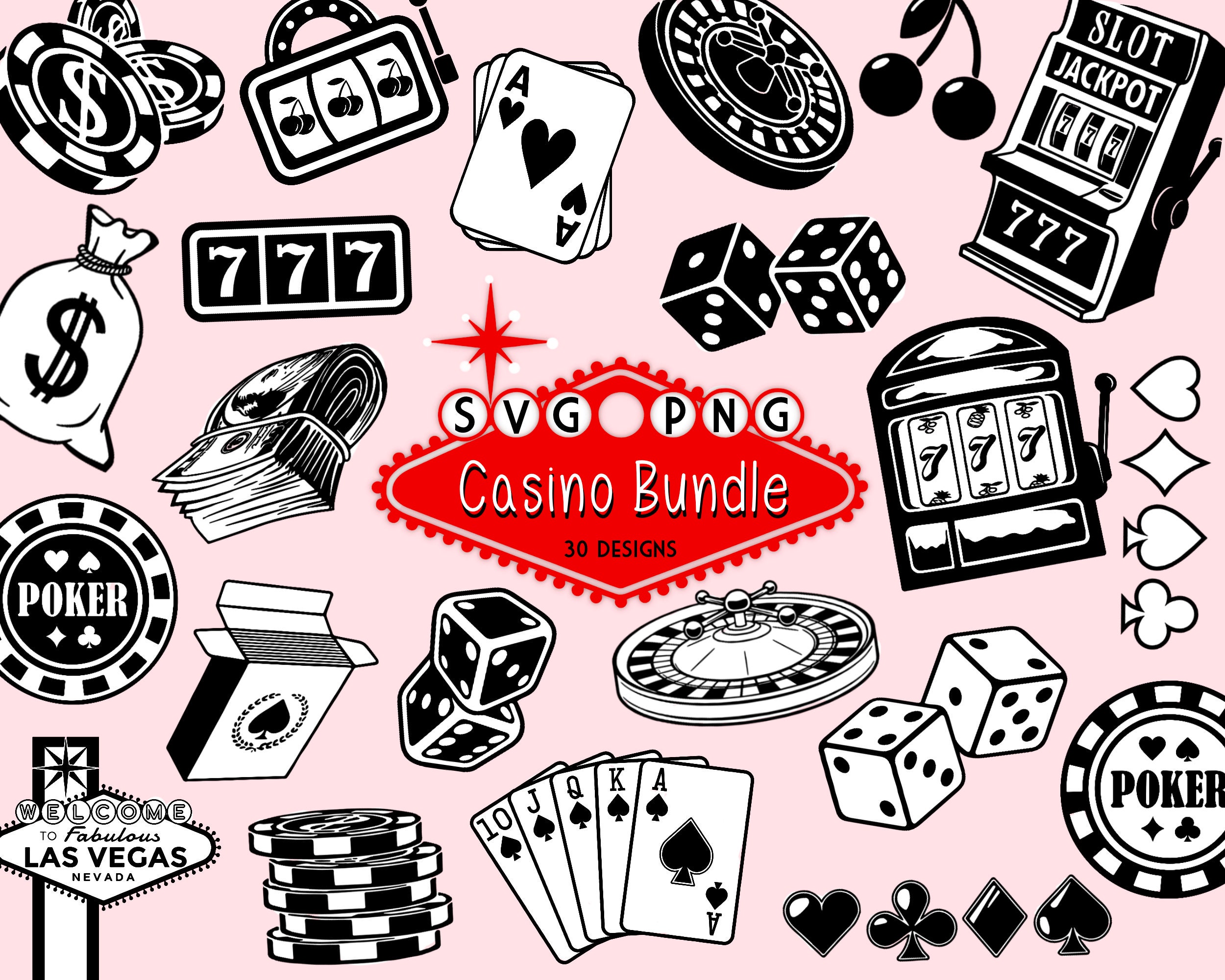 Casino SVG Bundle Casino Svg Gambling Svg Poker Svg Svg - Etsy