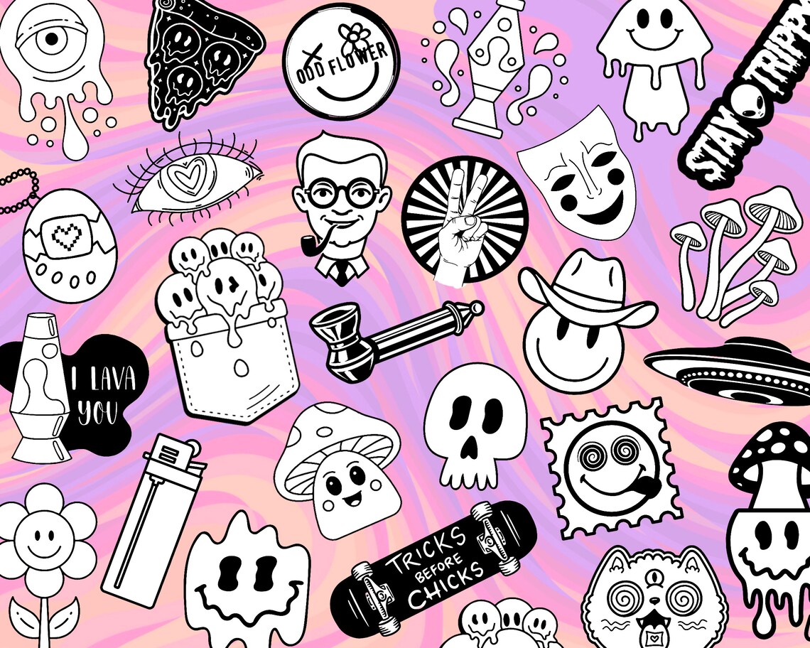 Trippy SVG Bundle SVG Files Hippie Svg Groovy Svg SVG - Etsy UK
