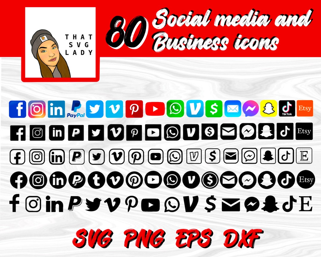 Social Media and Business Logos/icons, Cricut Cut Files, Silhouette Cut ...