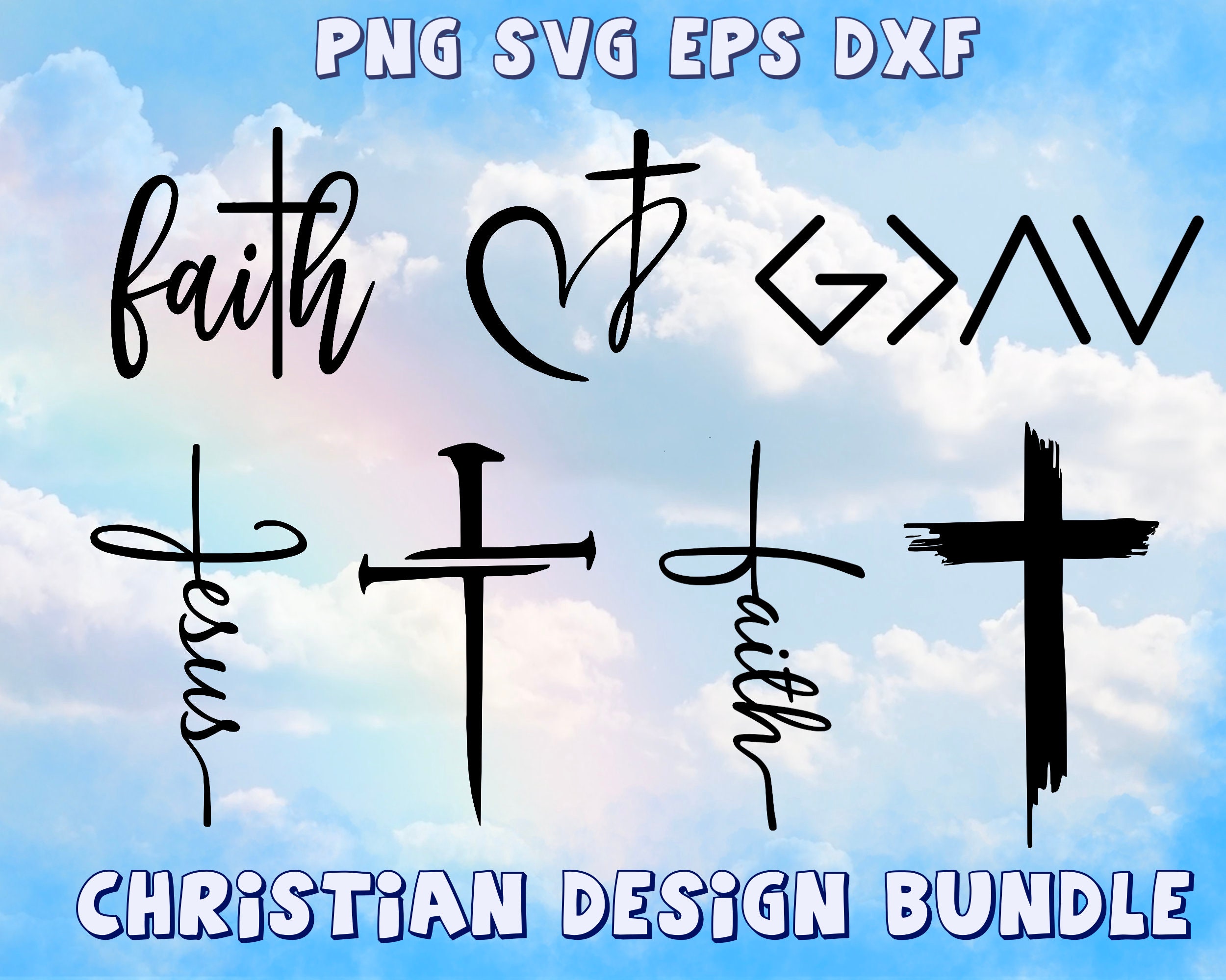 Christian SVG Bundle, Cross Svg Bundle, Faith Svg, Jesus Svg, Files for ...