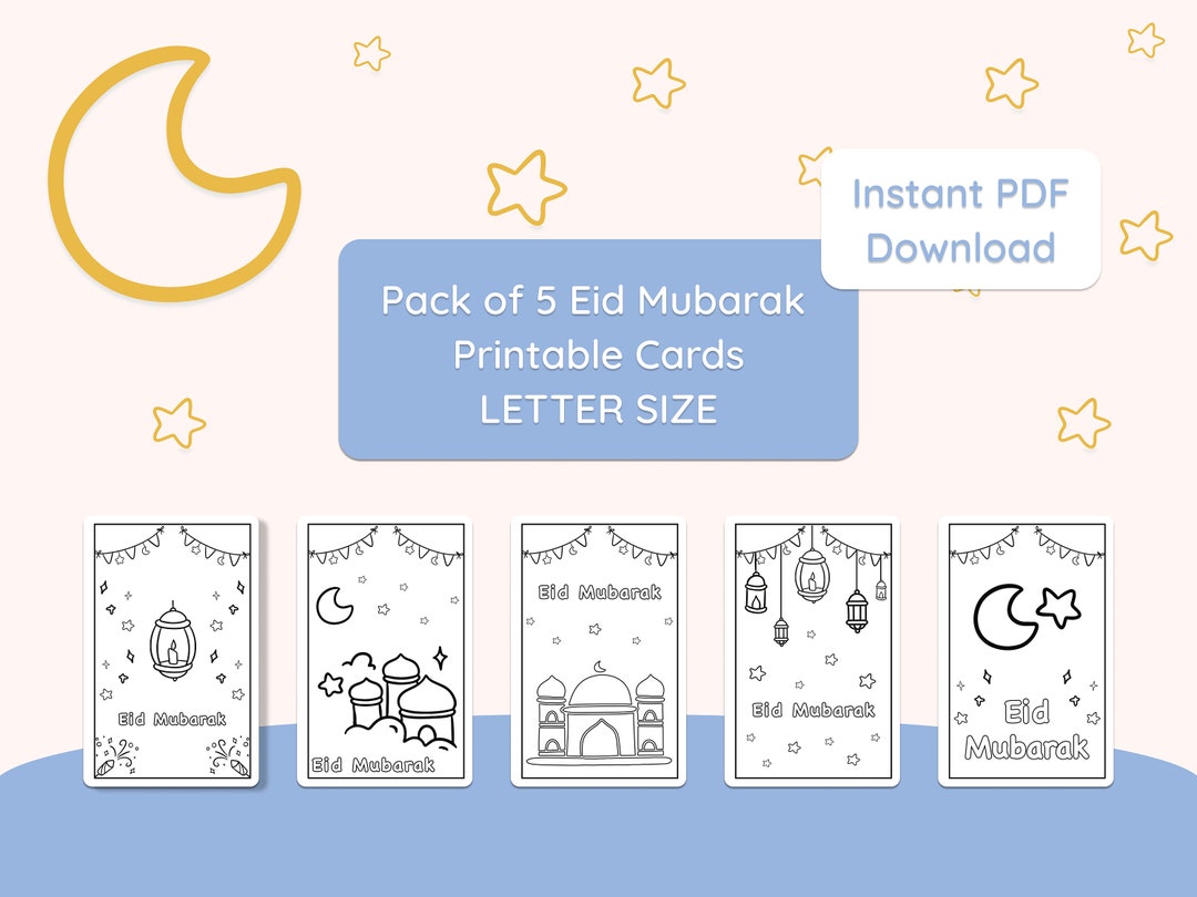 Printable Eid Mubarak Cards | Ramadan | Kids Activity | Muslim | Eid Al ...