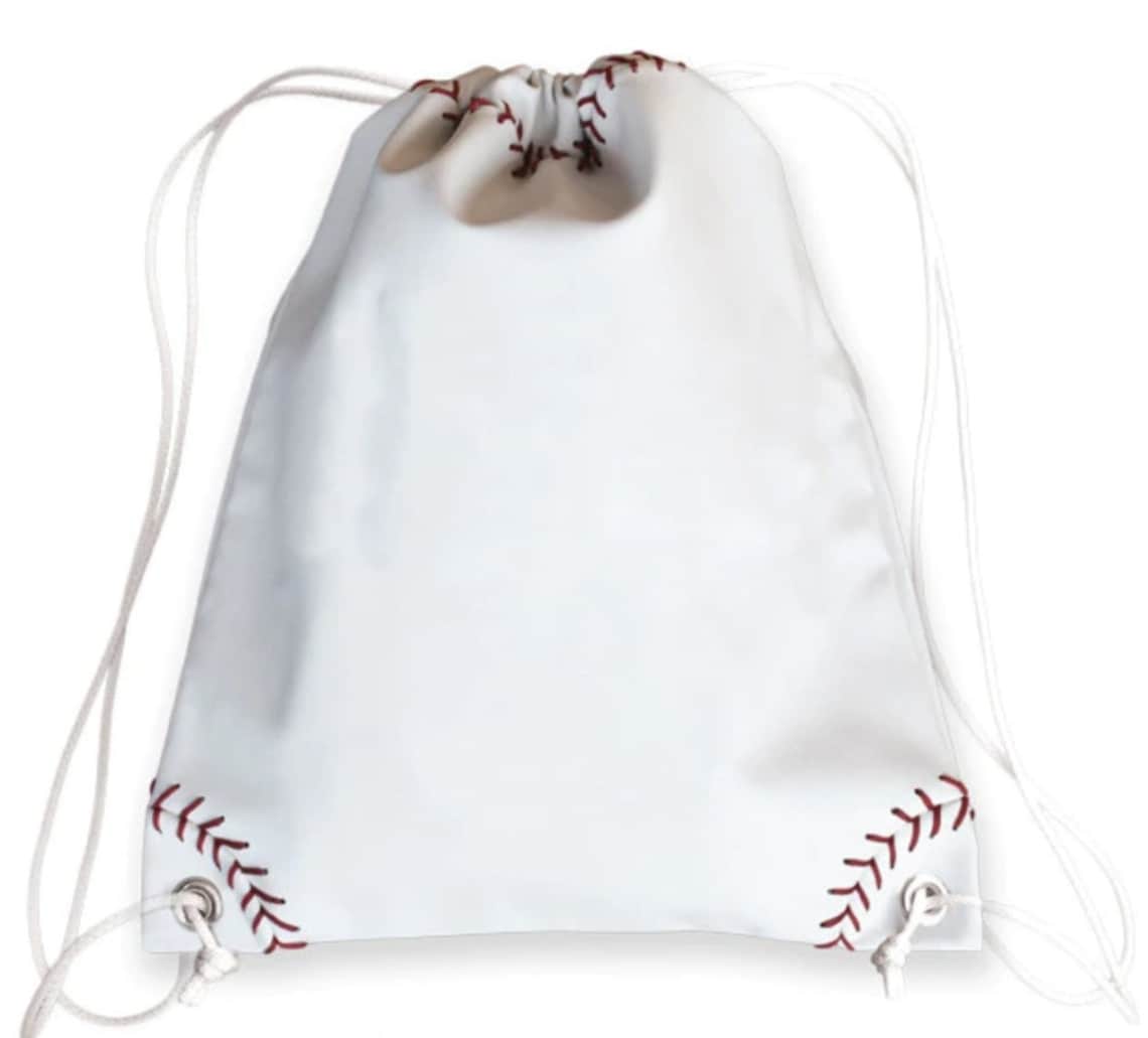 Baseball Drawstring Bag - Made From Actual Baseball Materials - Etsy