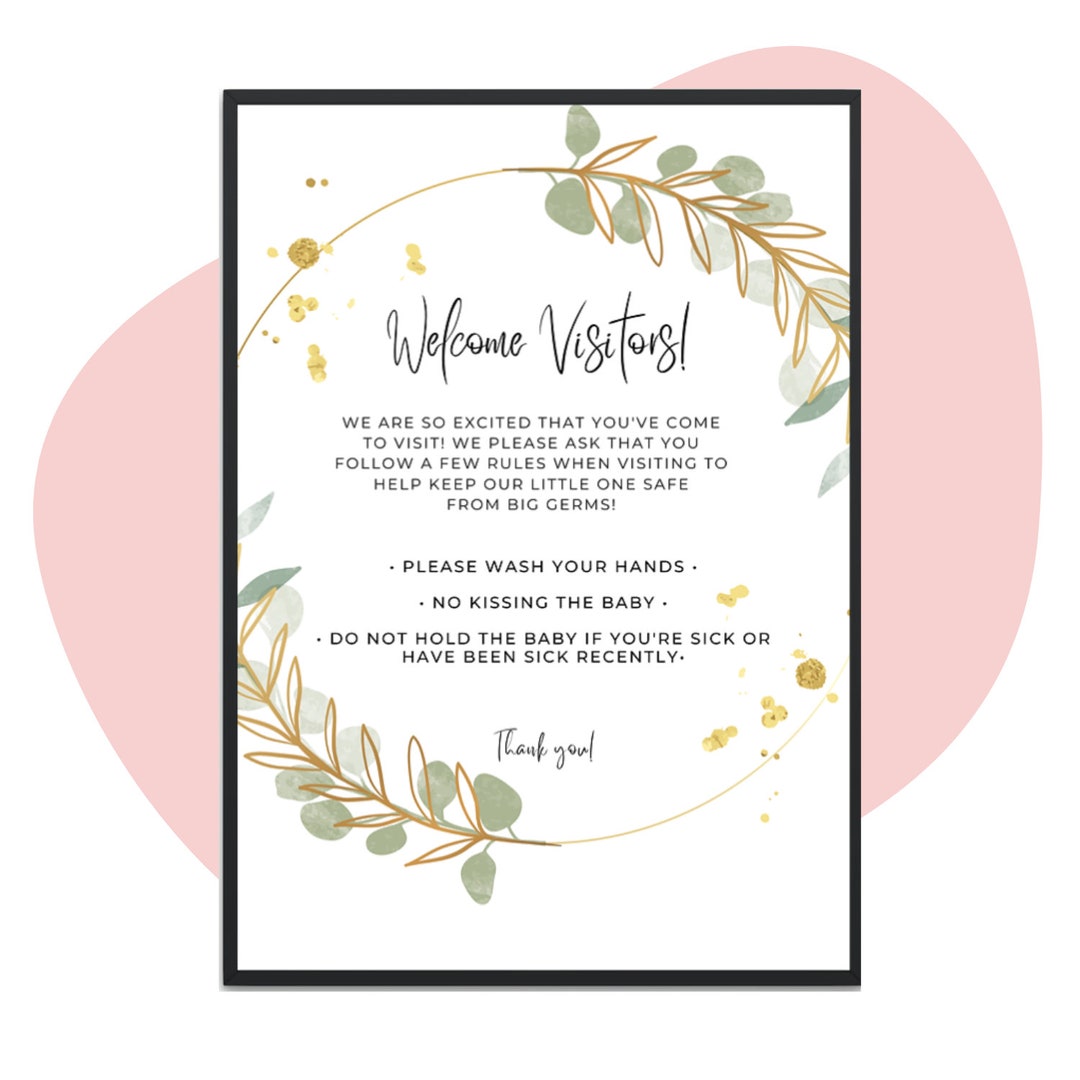 New Baby Rules for Visitors (EDITABLE!) - Hospital Door Sign for ...