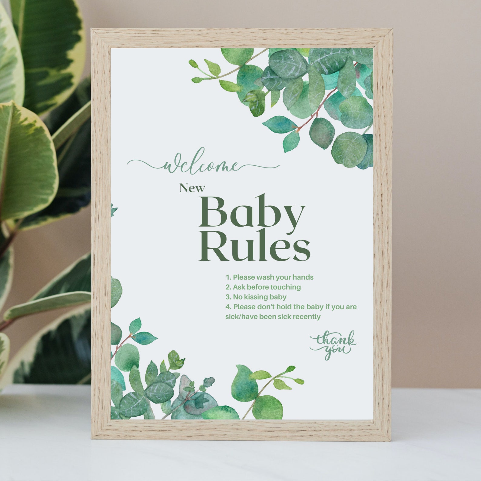 New Baby Rules for Visitors - Hospital Door Sign for Newborn - Rules ...