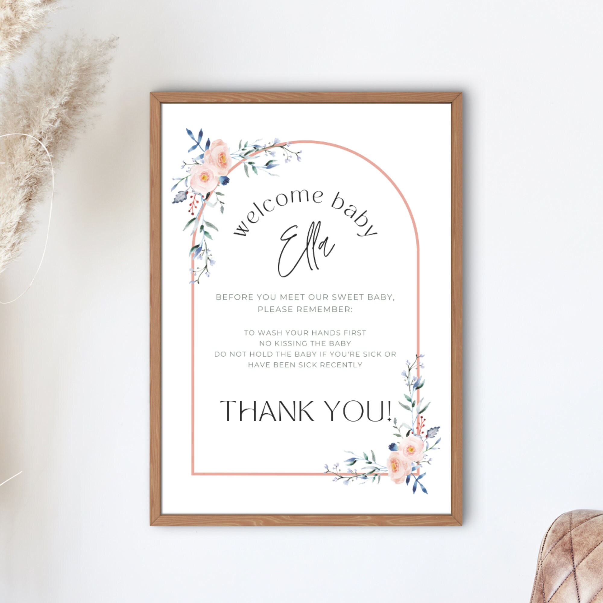 New Baby Rules for Visitors (EDITABLE!) - Hospital Door Sign for ...