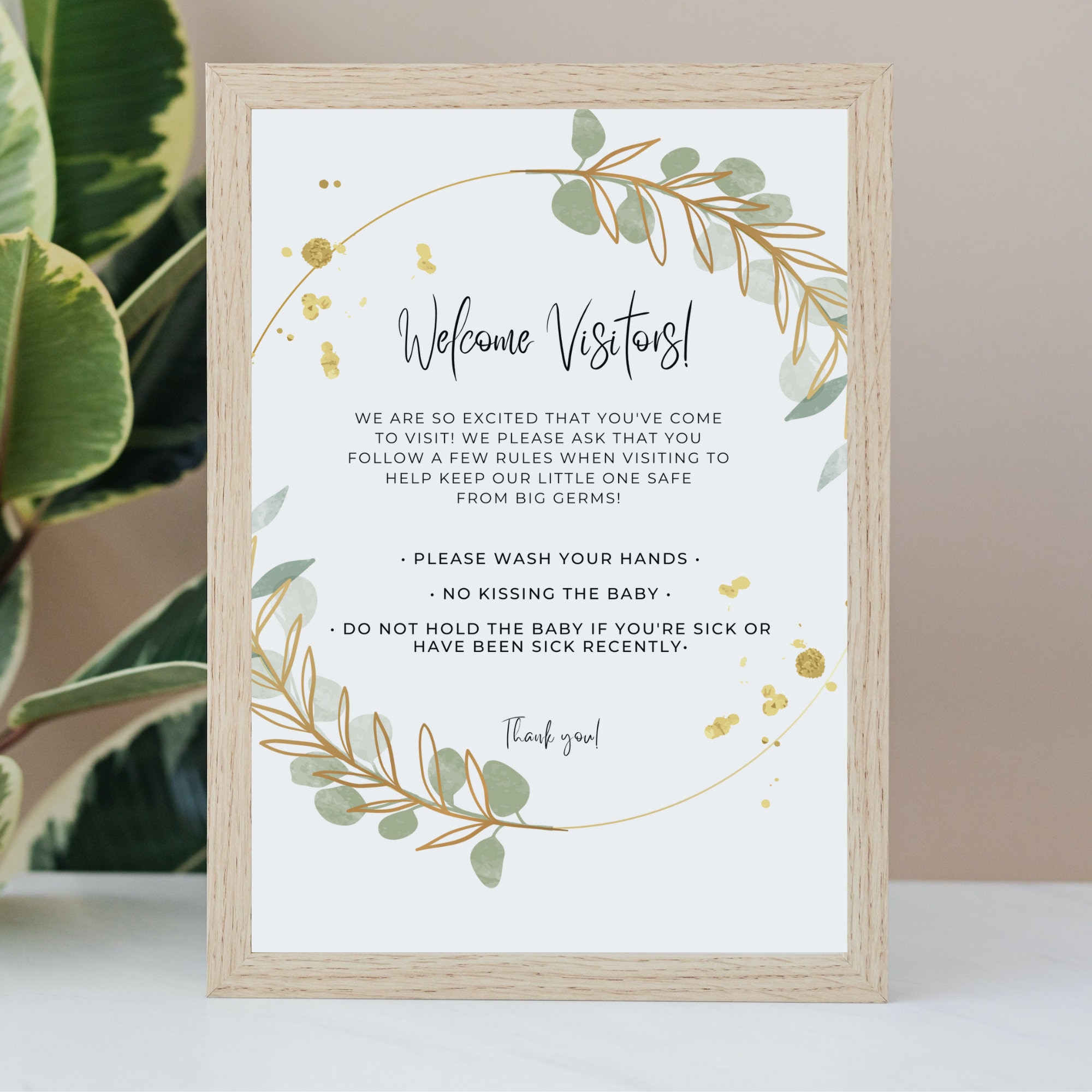 New Baby Rules for Visitors (EDITABLE!) - Hospital Door Sign for ...