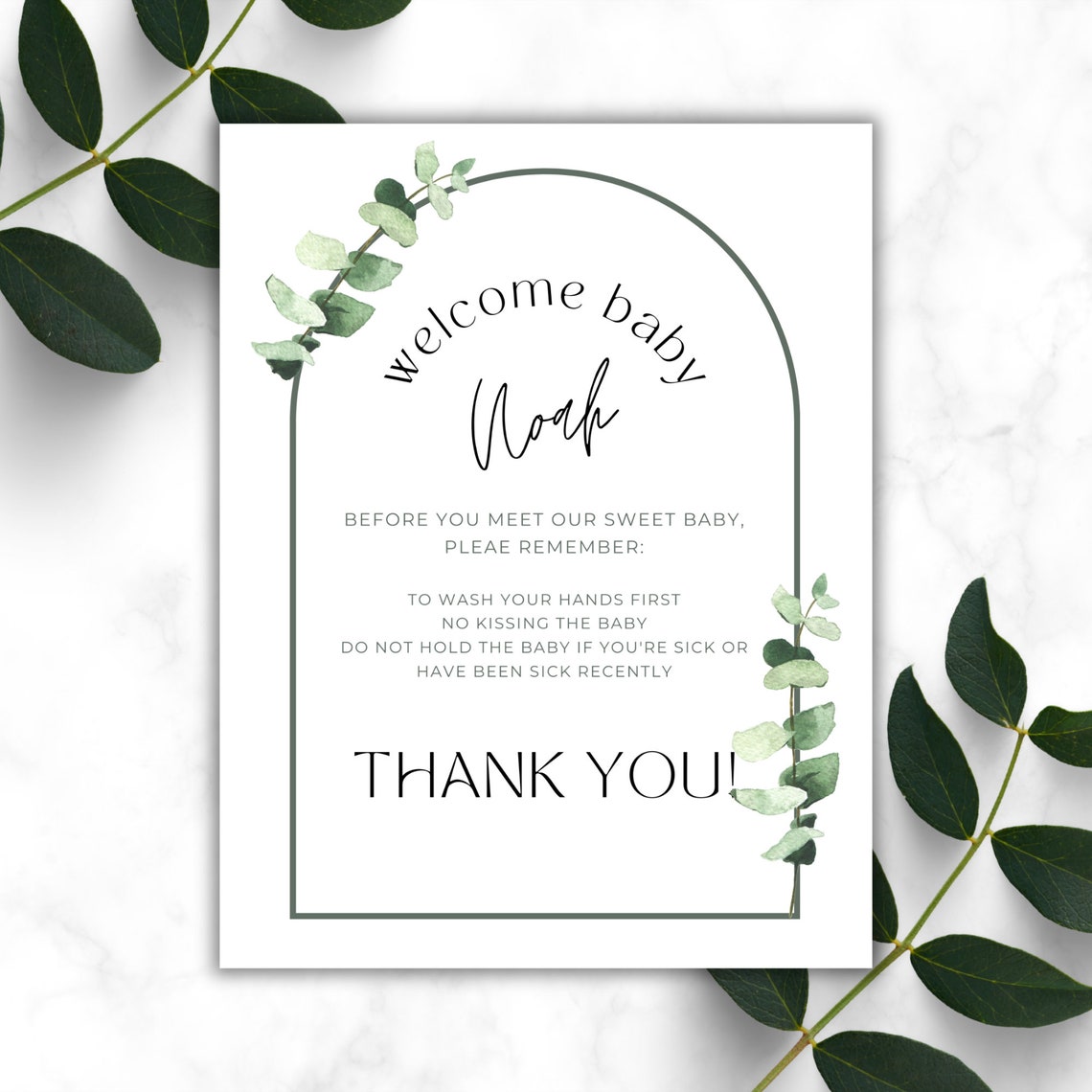 New Baby Rules for Visitors (EDITABLE!) - Hospital Door Sign for ...