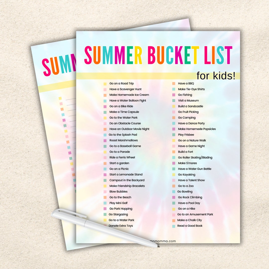 Summer Bucket List for Kids (EDITABLE) - Summer Bucket List Printable ...