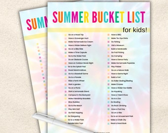 EDITABLE Summer Bucket List - Etsy