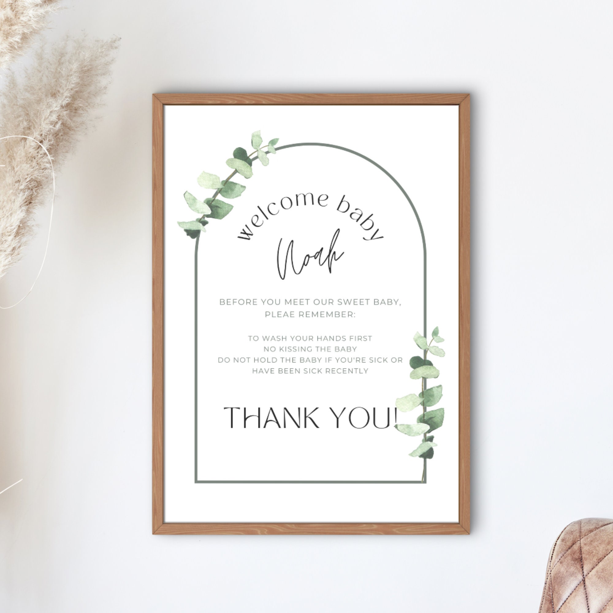 New Baby Rules for Visitors (EDITABLE!) - Hospital Door Sign for ...