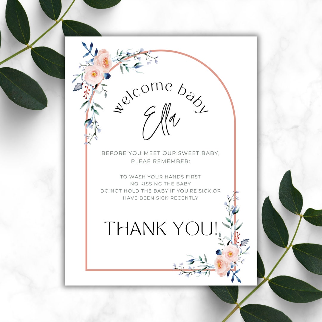 New Baby Rules for Visitors (EDITABLE!) - Hospital Door Sign for ...