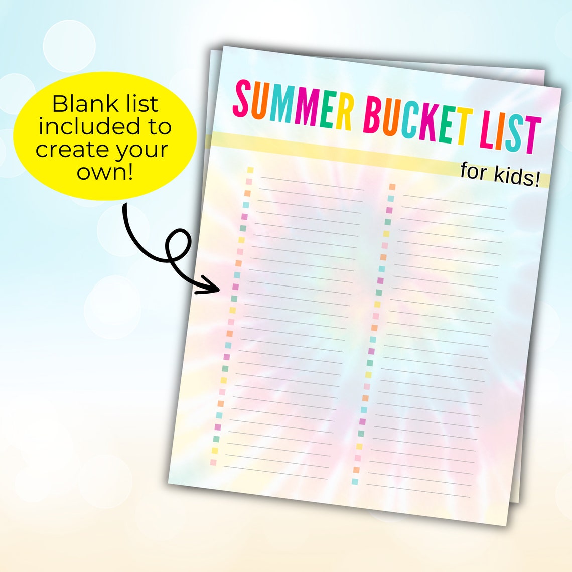 Summer Bucket List for Kids (EDITABLE) - Summer Bucket List Printable ...