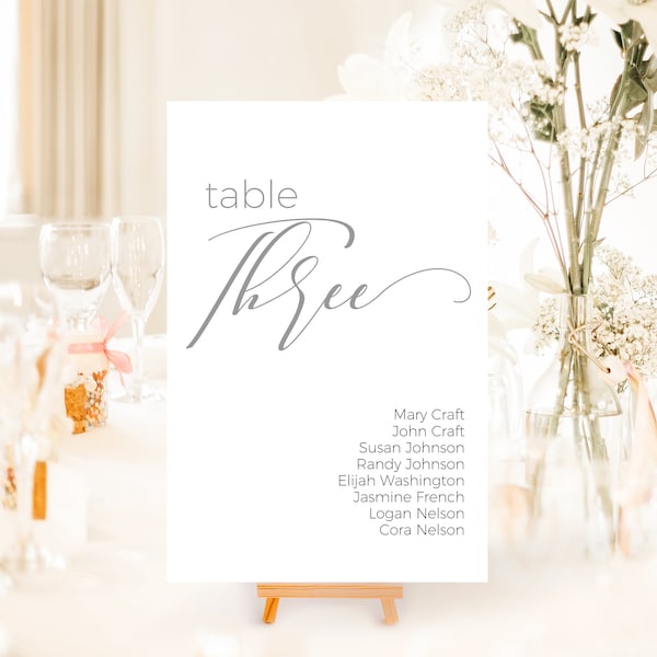 Wedding Seat Assignment Template - Etsy