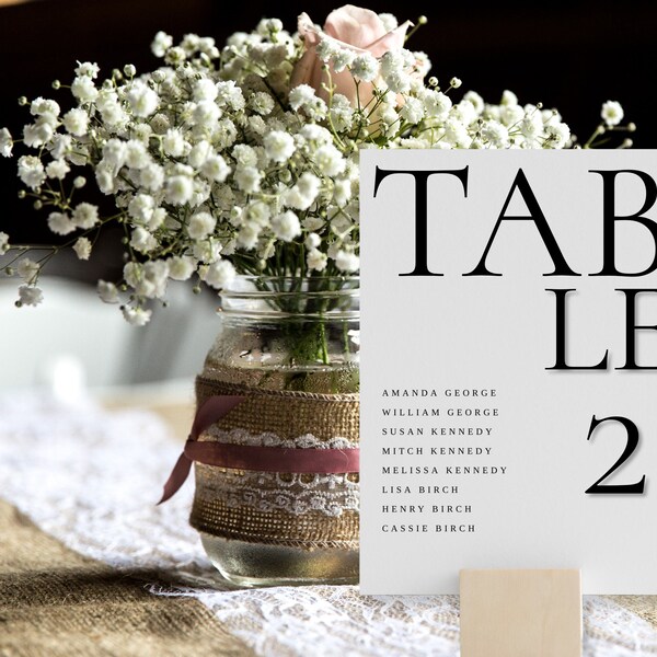 Minimalist Font Table Numbers - Etsy