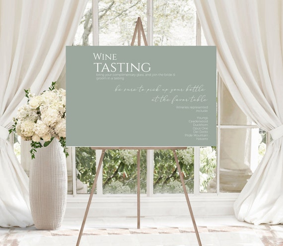 KINSLEY Wedding Wine Tasting Sign Printable Wine Tasting - Etsy