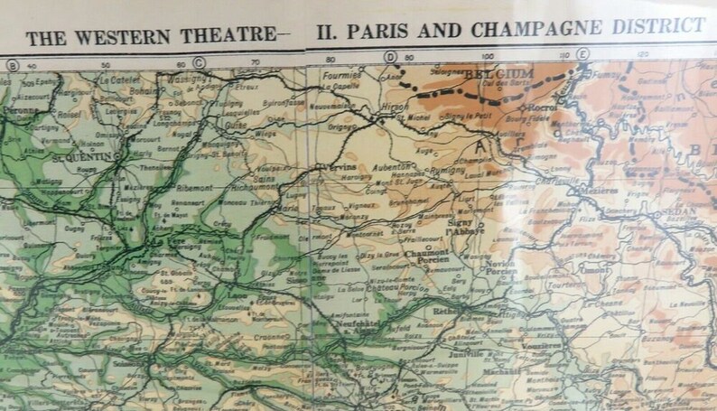 WW1 Interesting Map / the Western Theatre Ii. Paris & - Etsy
