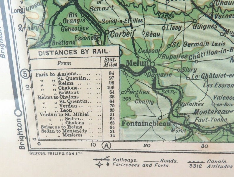 WW1 Interesting Map / the Western Theatre Ii. Paris & - Etsy