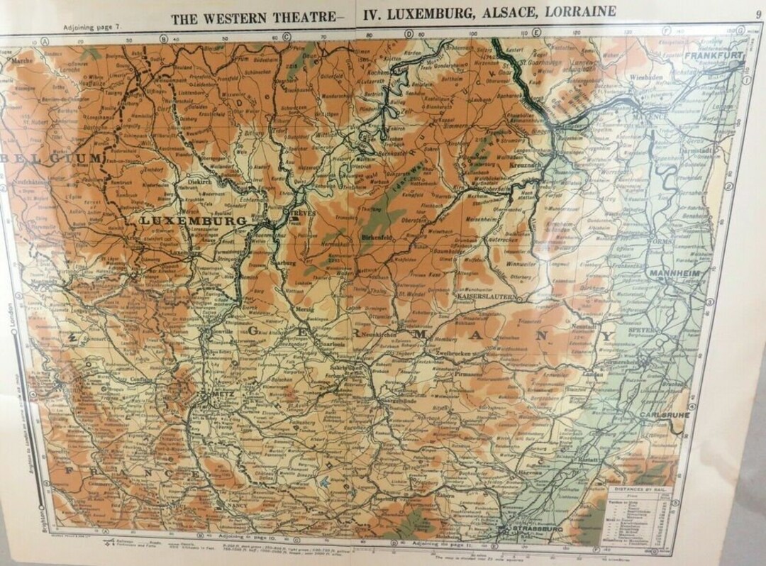 WW1 Interesting Map / the Western Theatre Iv. Luxemburg, Alsace ...