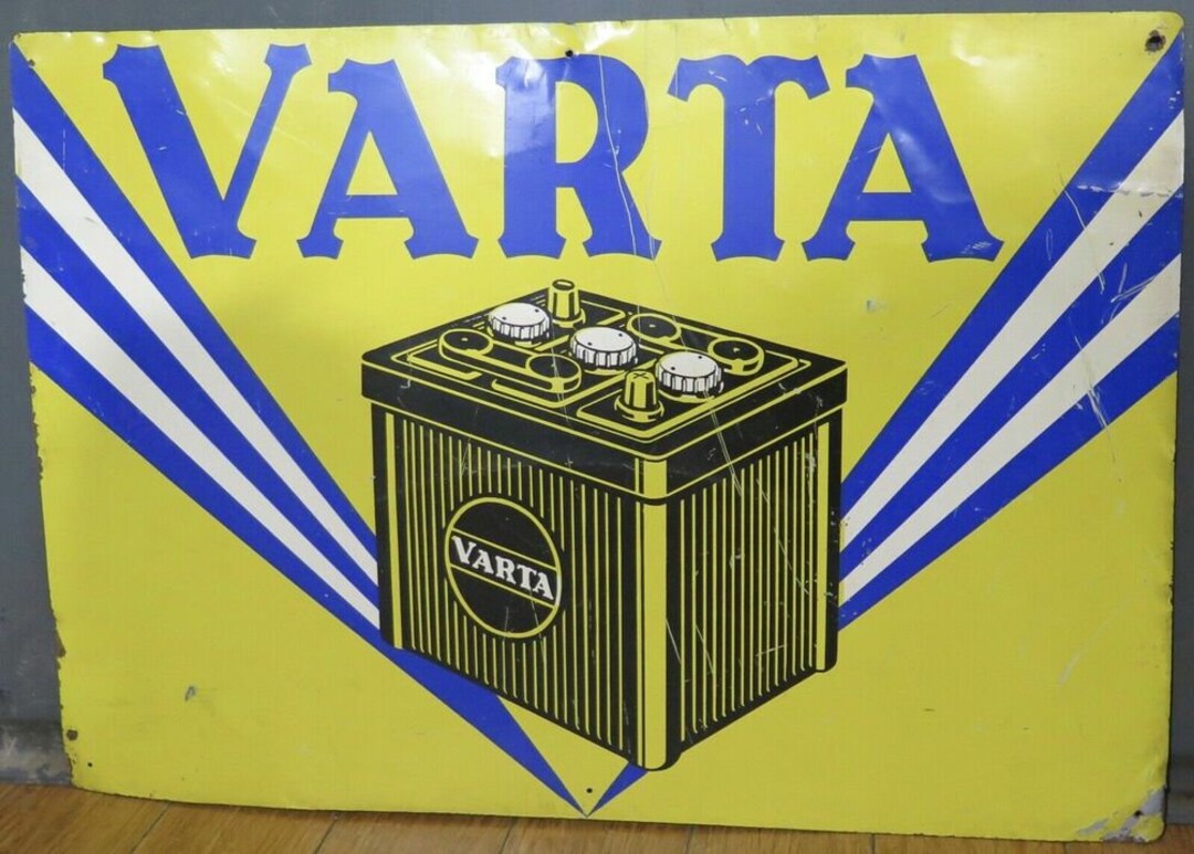 Vintage Varta Car Battery Sign Circa 1960s - Etsy