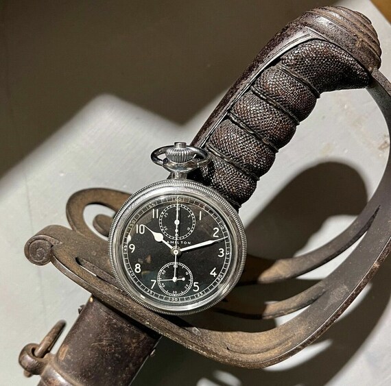 1940s WWII Hamilton Chronograph Model 23 16s 19 Jewel… - Gem
