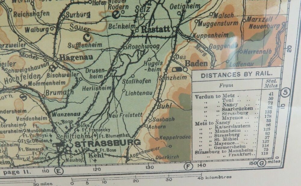 WW1 Interesting Map / the Western Theatre Iv. Luxemburg, Alsace ...