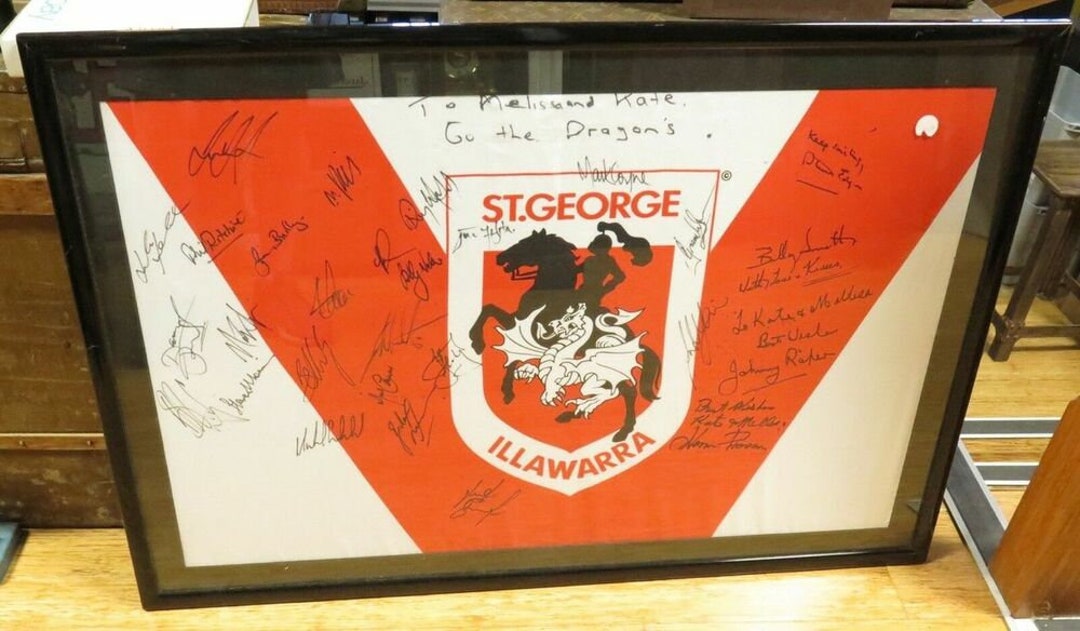 1990S St George Rugby League Signed & Framed Jersey. Raper - Etsy
