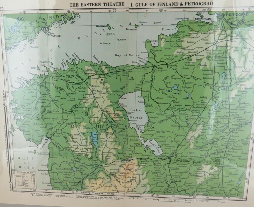 WW1 Interesting Map / the Eastern Theatre I. Gulf of Finland - Etsy ...