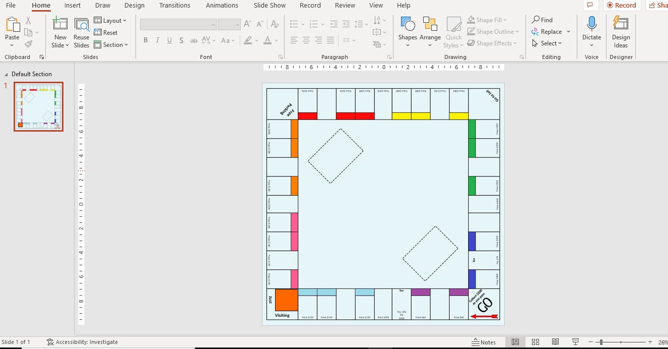 Monopoly Board Game Template - Etsy