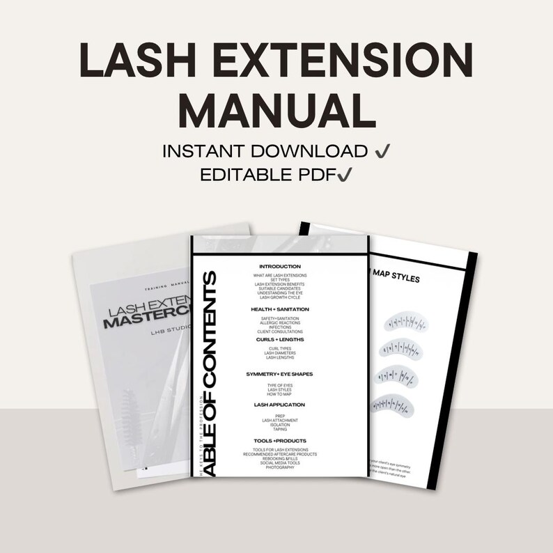 Lash Extension Training Manual - Etsy