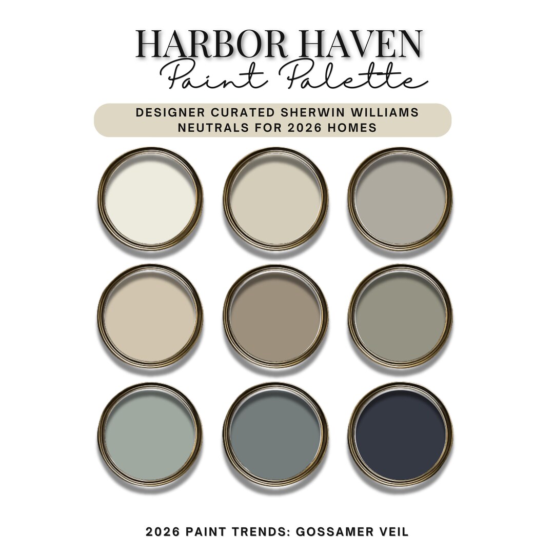 Harbor Haven Whole Home Paint Palette | Sherwin Williams Neutrals | 9 ...