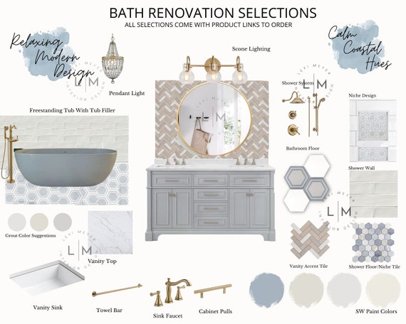 Interior Design Editable Template E-design Bathroom - Etsy
