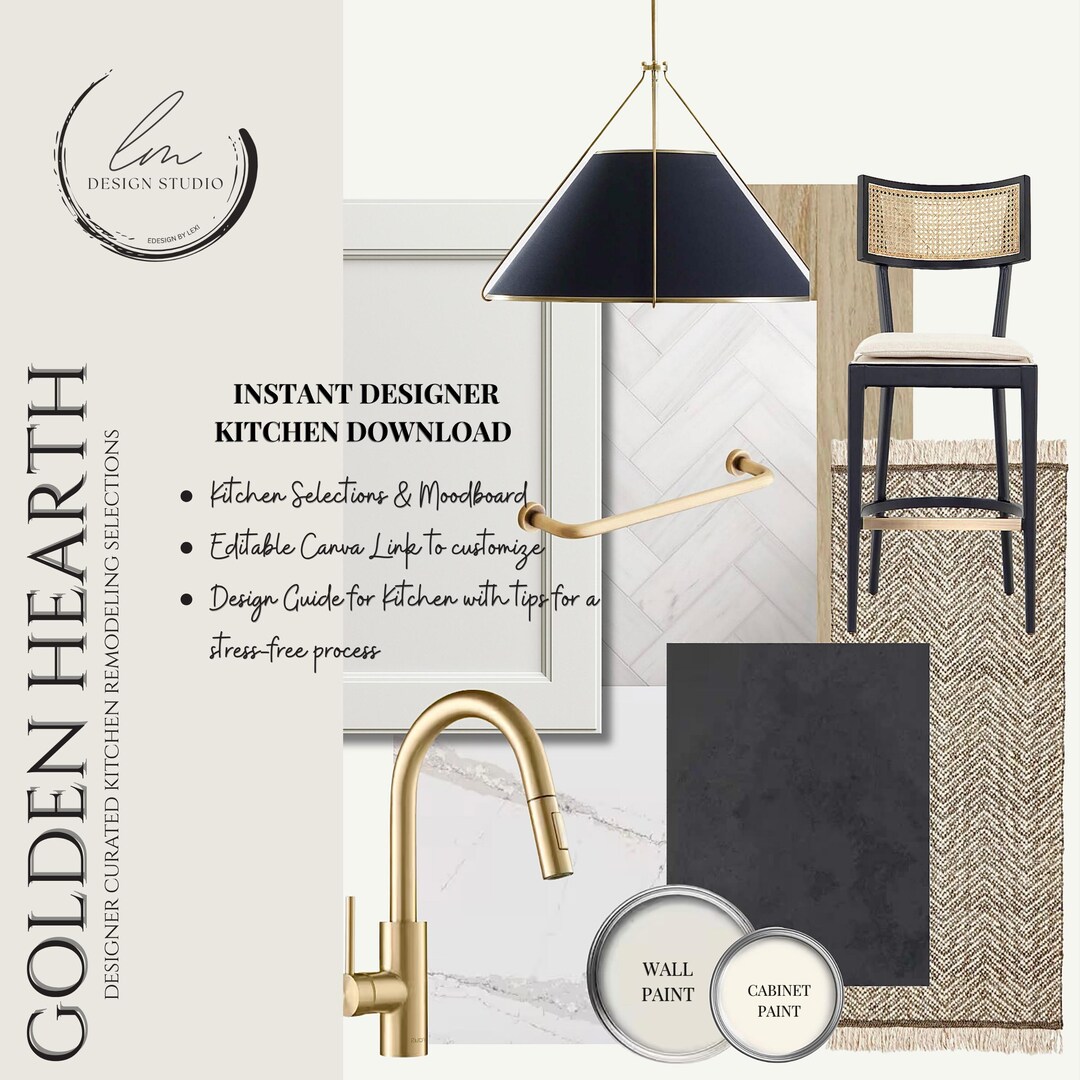 Kitchen Design Guide Template | Editable Canva Moodboard | Kitchen ...