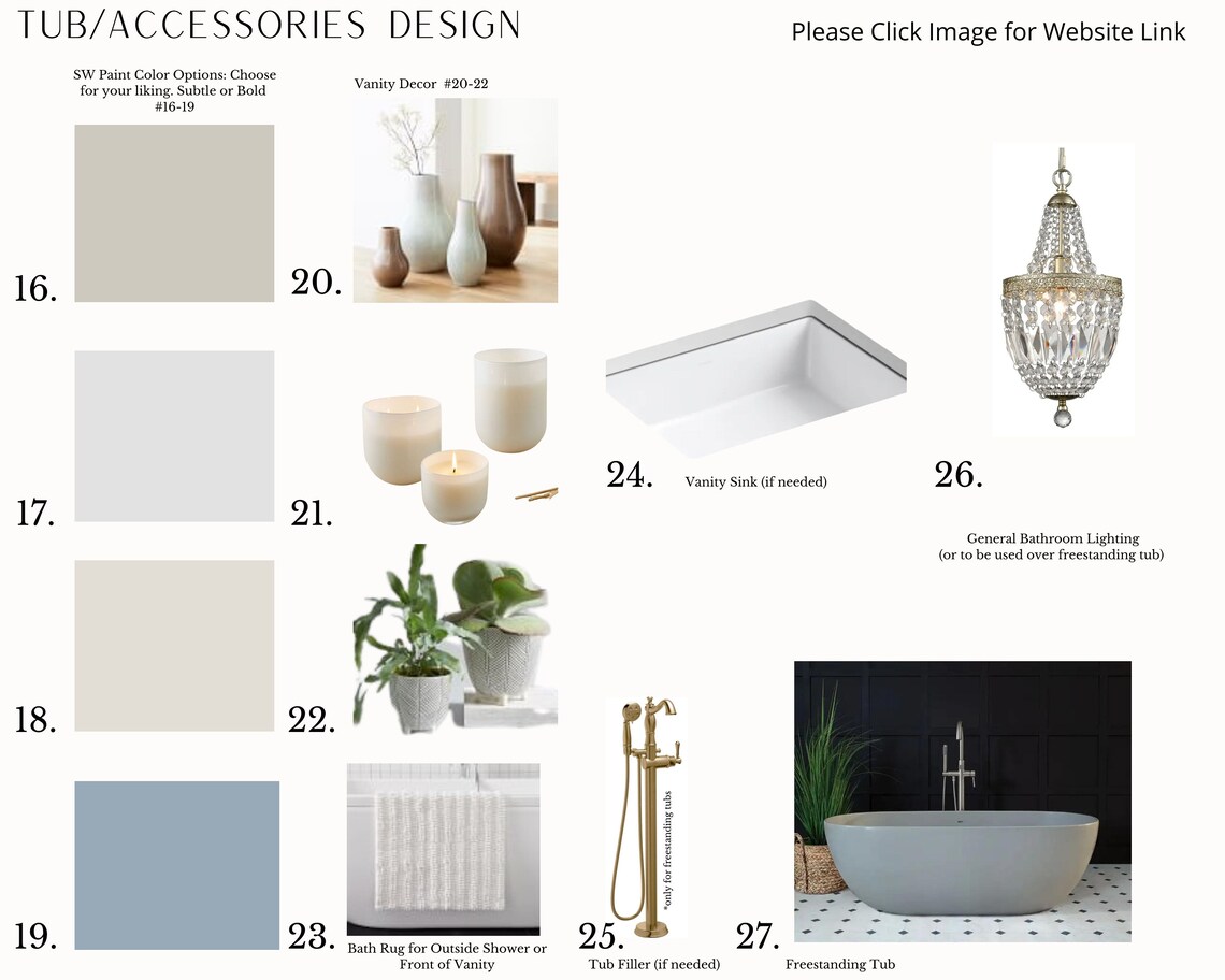 Interior Design Editable Template, E-design, Bathroom Moodboard,tile ...