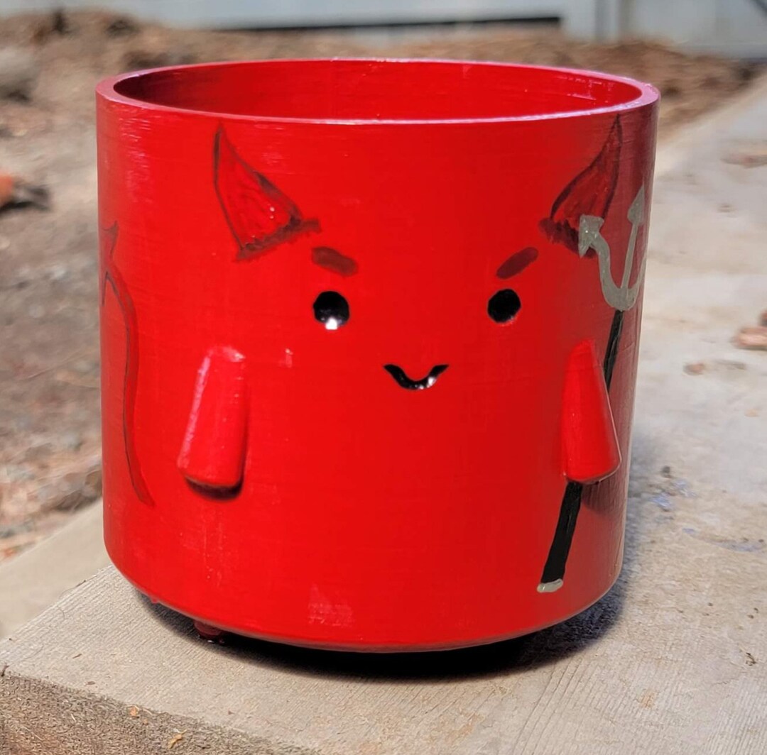 Devil Plant Pot Hand Painted 3D Printed - Etsy