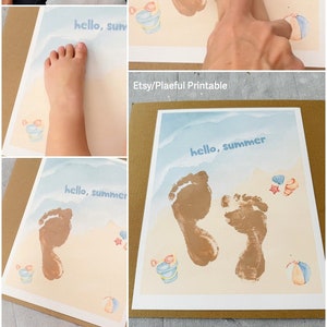 Summer Footprint Art: Kids Handprint Craft (digital Download) - Etsy