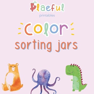 Color Sorting Jars, Children's Learning Printable, Preschool Game ...