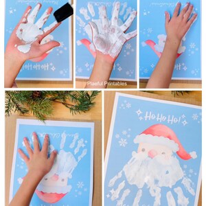 Santa Handprint Art: Christmas Craft Printable (digital Download) - Etsy