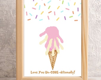 Ice Cream Handprint Art, I Love You Ice Cream Handprint Art, Ice Cream ...
