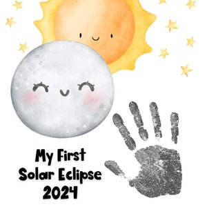 Solar Eclipse 2024 Handprint Art, Sun and Moon Handprint Art, Solar ...