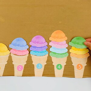 Ice Cream Counting, Ice Cream Preschool Printable, Preschool Learning ...